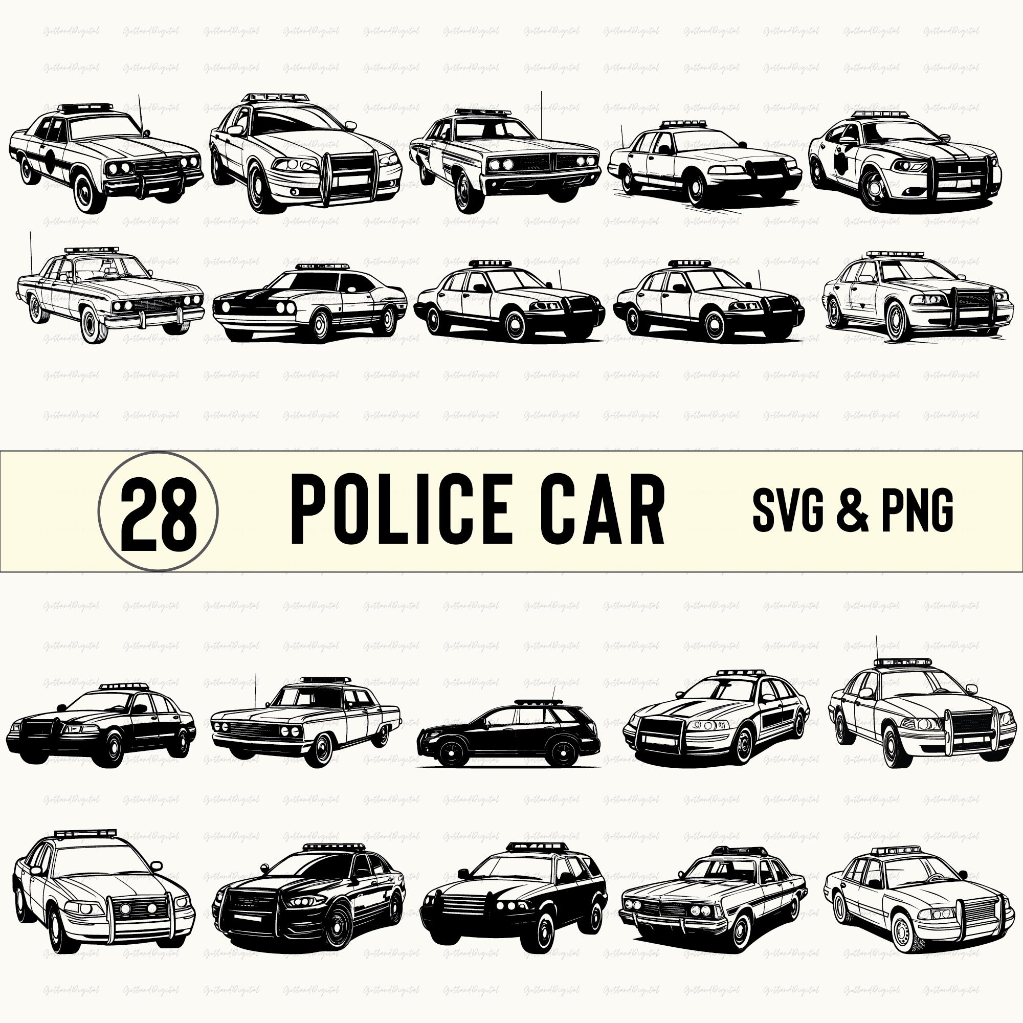Police Car Svg Bundle, Police Car Silhouette, Police Car Clipart ...