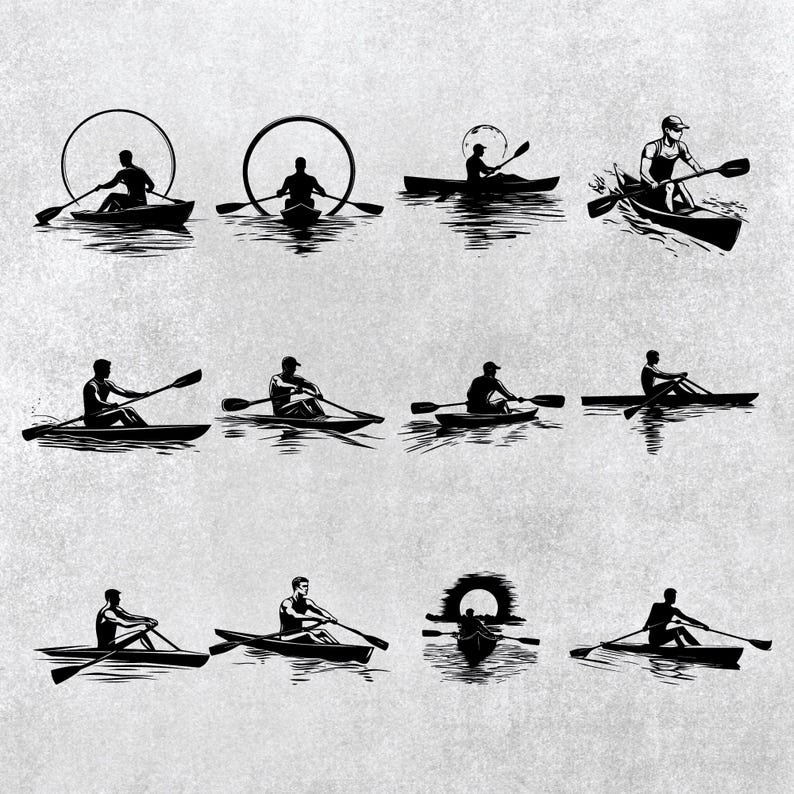 Rowing Svg Png, Rowing Clipart, Rowing Silhouette, Rowing Decal, Rowing ...