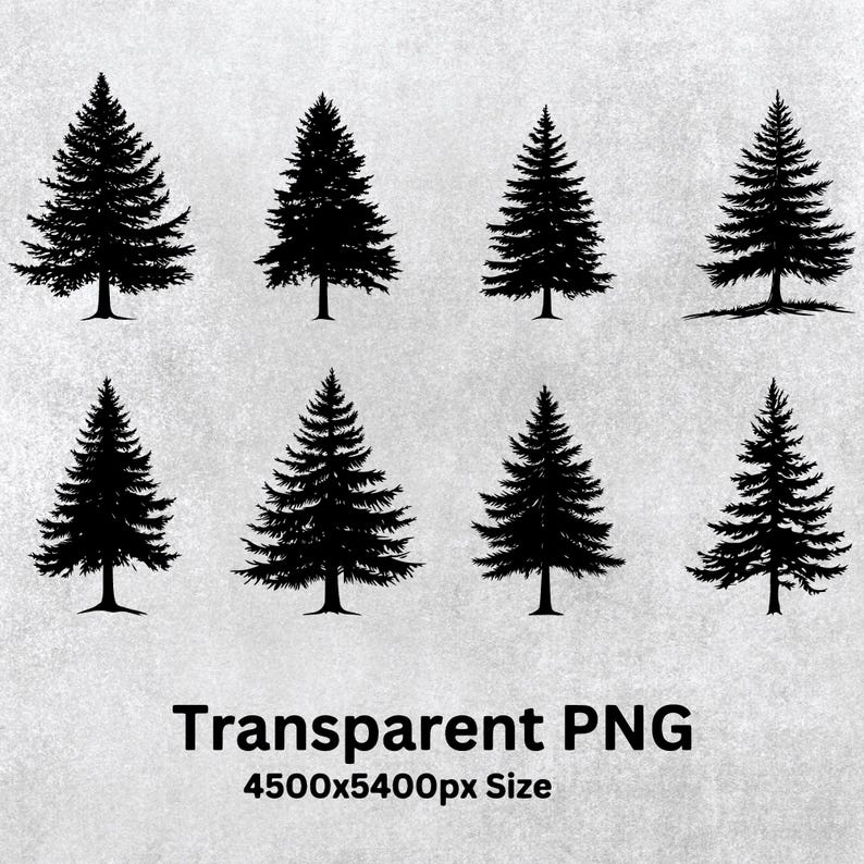 Pine Tree Svg Bundle, Pine Tree Vector Set, Pine Tree Clipart, Pine ...