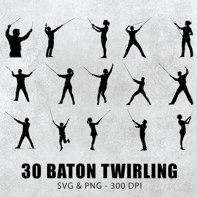 Baton Twirling Svg Bundle, Baton Twirling Silhouette, Baton Twirling ...