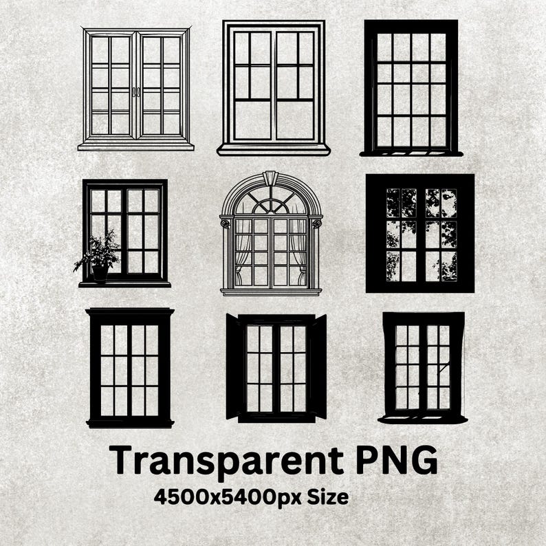 Window Svg Bundle, Window Silhouette, Window Clipart, Window Vector ...