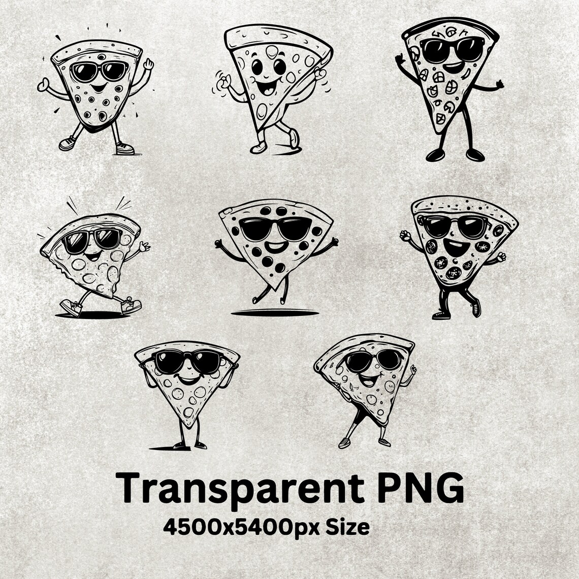 Cute Pizza Dancing Silhouette Bundle Svg, Cute Pizza Dancing Svg Vector ...