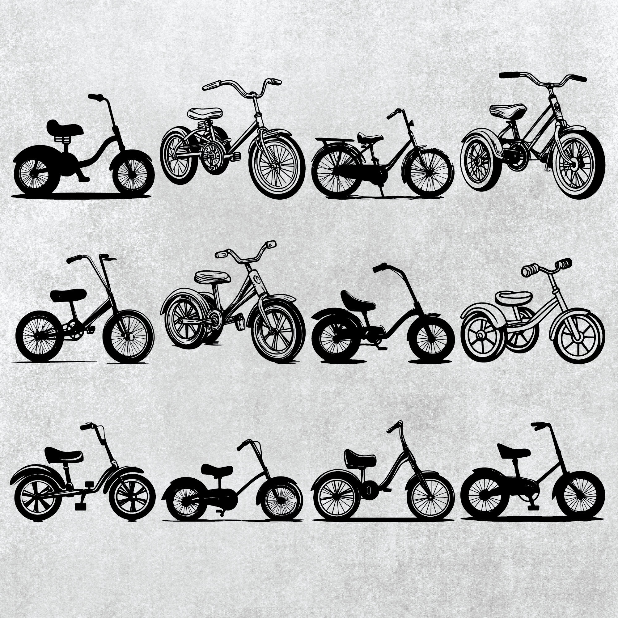 Tricycle Svg Bundle, Tricycle Silhouette, Tricycle Clipart, Tricycle ...