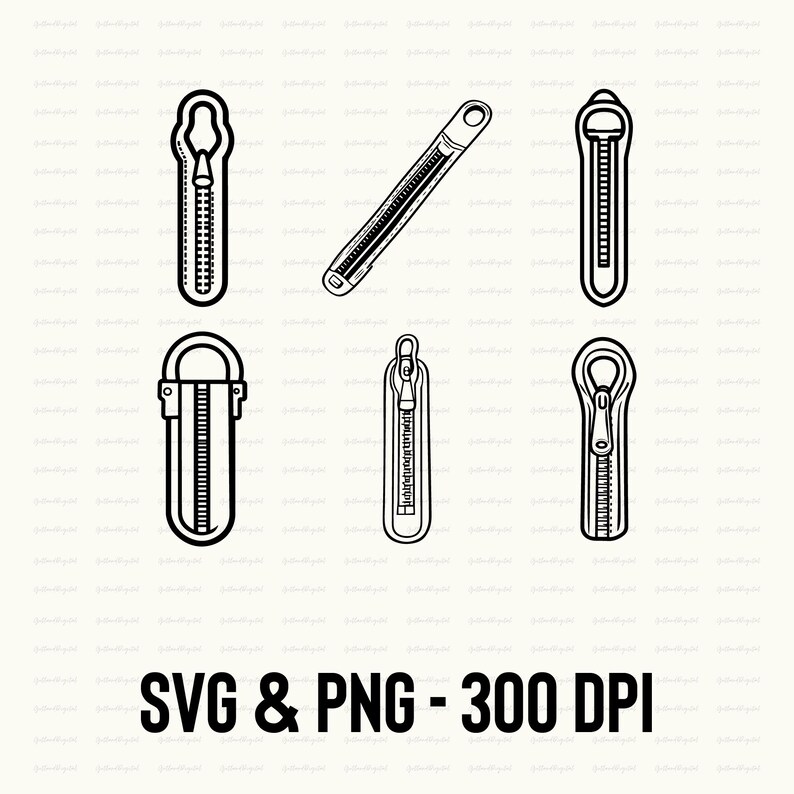 Zip SVG PNG Bundle: Clipart, Silhouette, Vector Art (digital Download ...