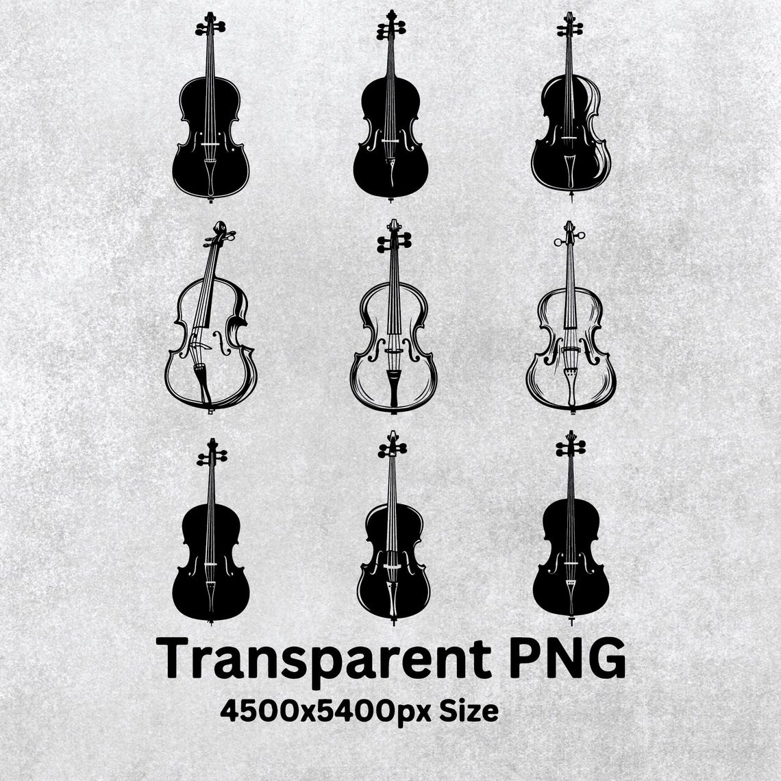 Cello SVG Bundle: Silhouette Clipart, Decal Designs (PNG, Cricut) - Etsy