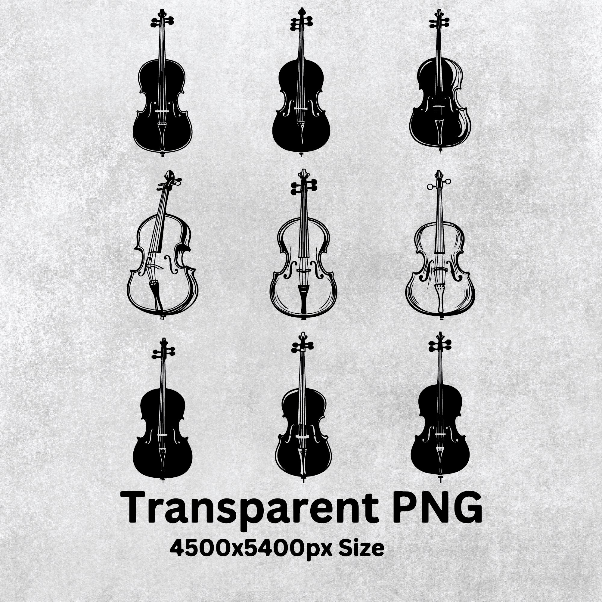 Cello Svg Bundle, Cello Silhouette Set, Cello Clipart, Cello Decal ...