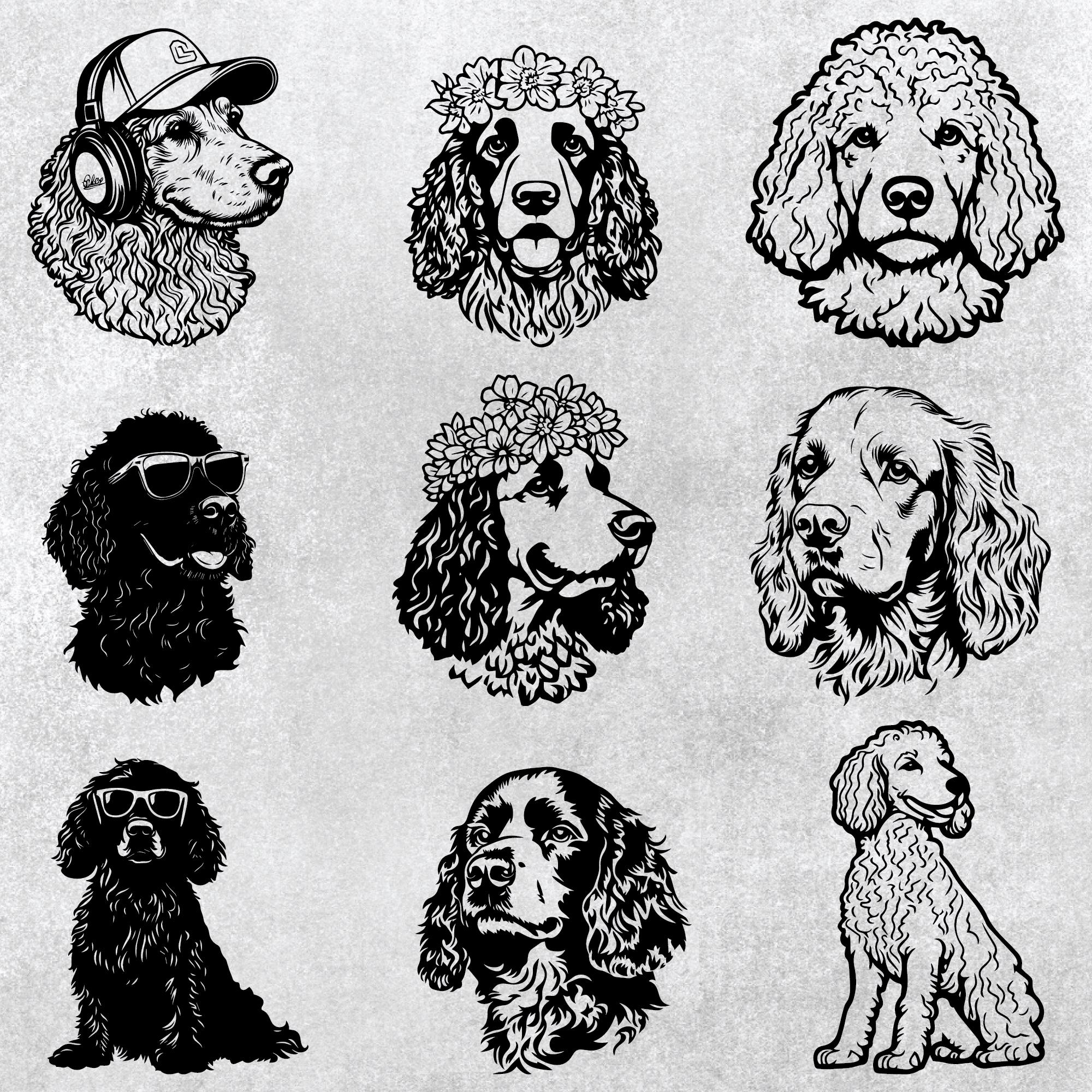 Irish Water Spaniel SVG Bundle: Dog Clipart, Decal, Logo (PNG) - Etsy
