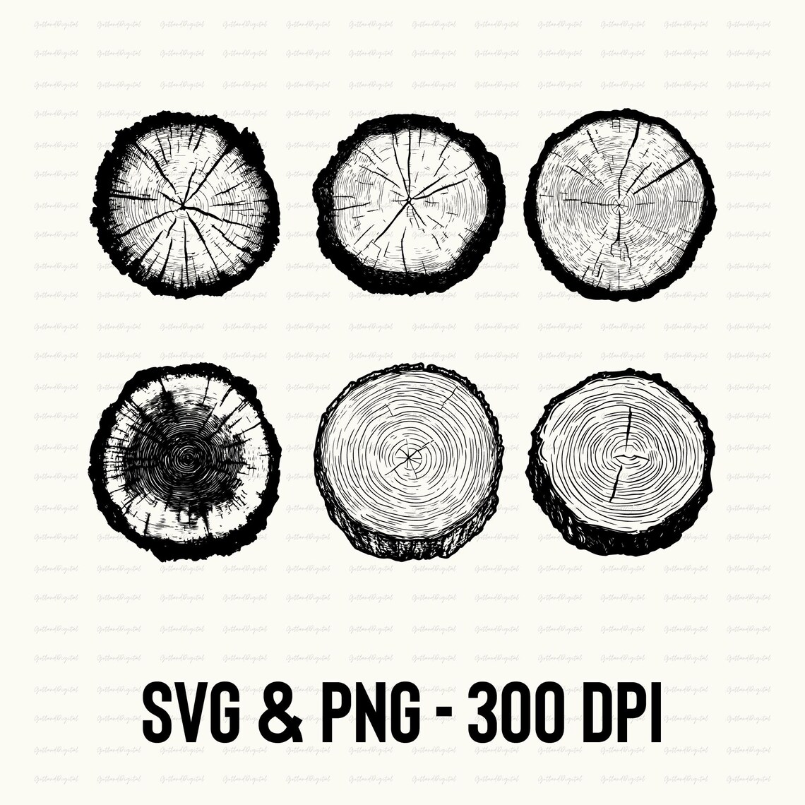 Tree Slice Slab SVG PNG: Wood Cut Files, Clipart, Logos - Etsy