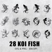 Koi Fish SVG / Fish Clip Art/ Cut Files for Cricut / Download Clipart ...