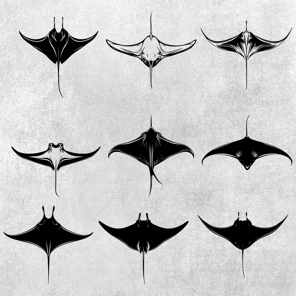Manta Ray Svg Bundle, Manta Ray Vector Set, Manta Ray Clipart, Manta ...