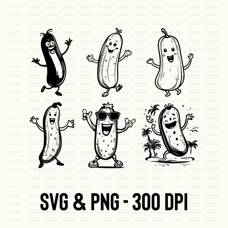 Cute Cucumber Dancing Svg Png Bundle, Cute Cucumber Dancing Clipart ...