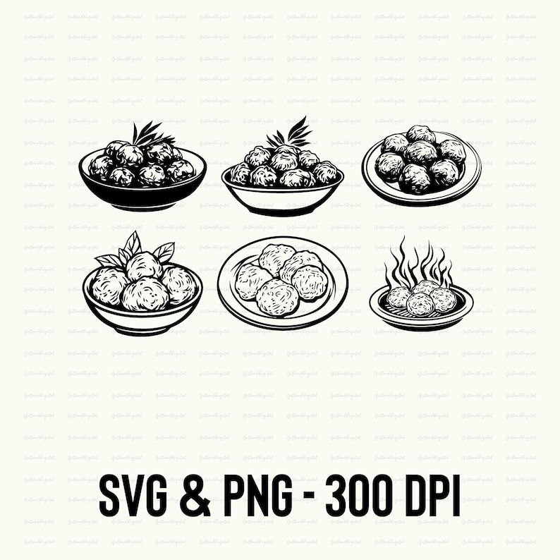 Meatballs SVG PNG Clipart: Vector Cut File Designs - Etsy