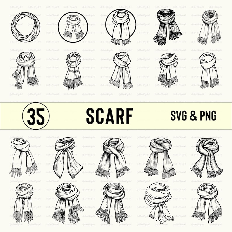 Scarf Svg Png, Scarf Clipart, Scarf Silhouette, Scarf Vector, Scarf Cut ...