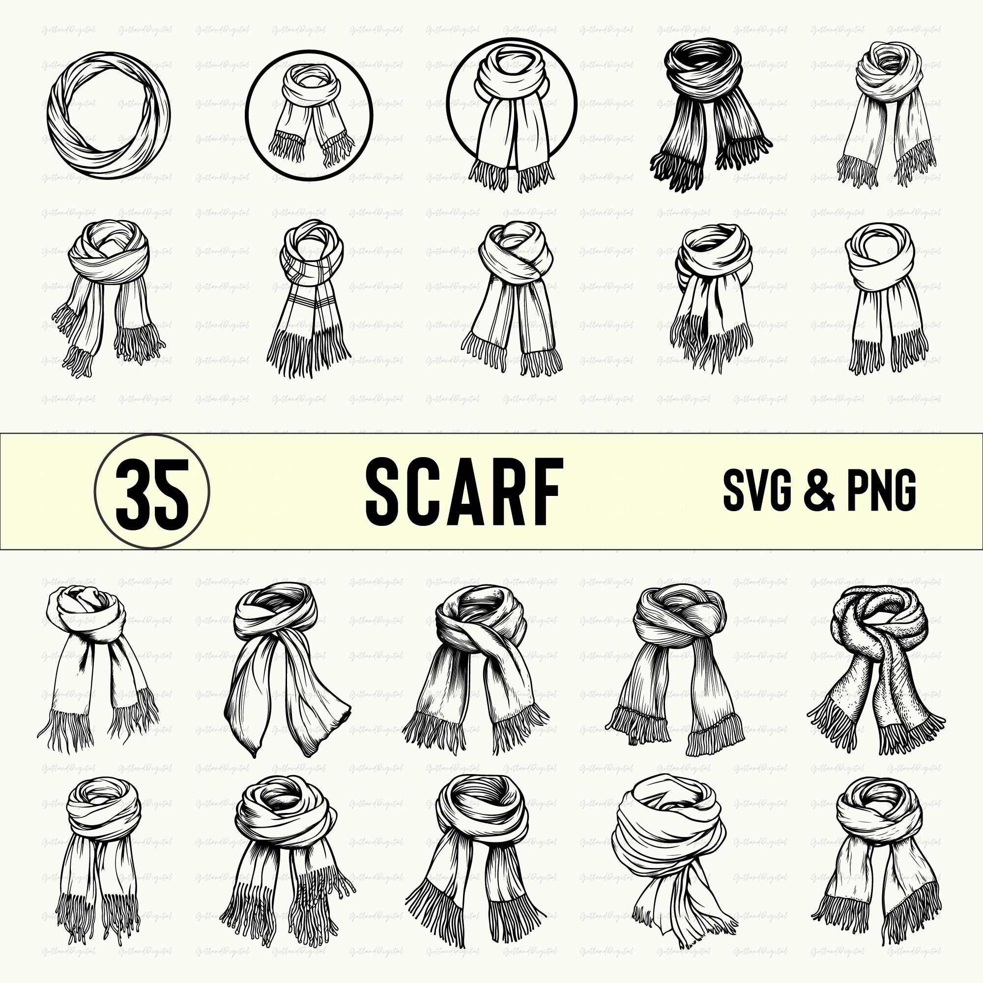 Scarf Svg Png, Scarf Clipart, Scarf Silhouette, Scarf Vector, Scarf Cut ...
