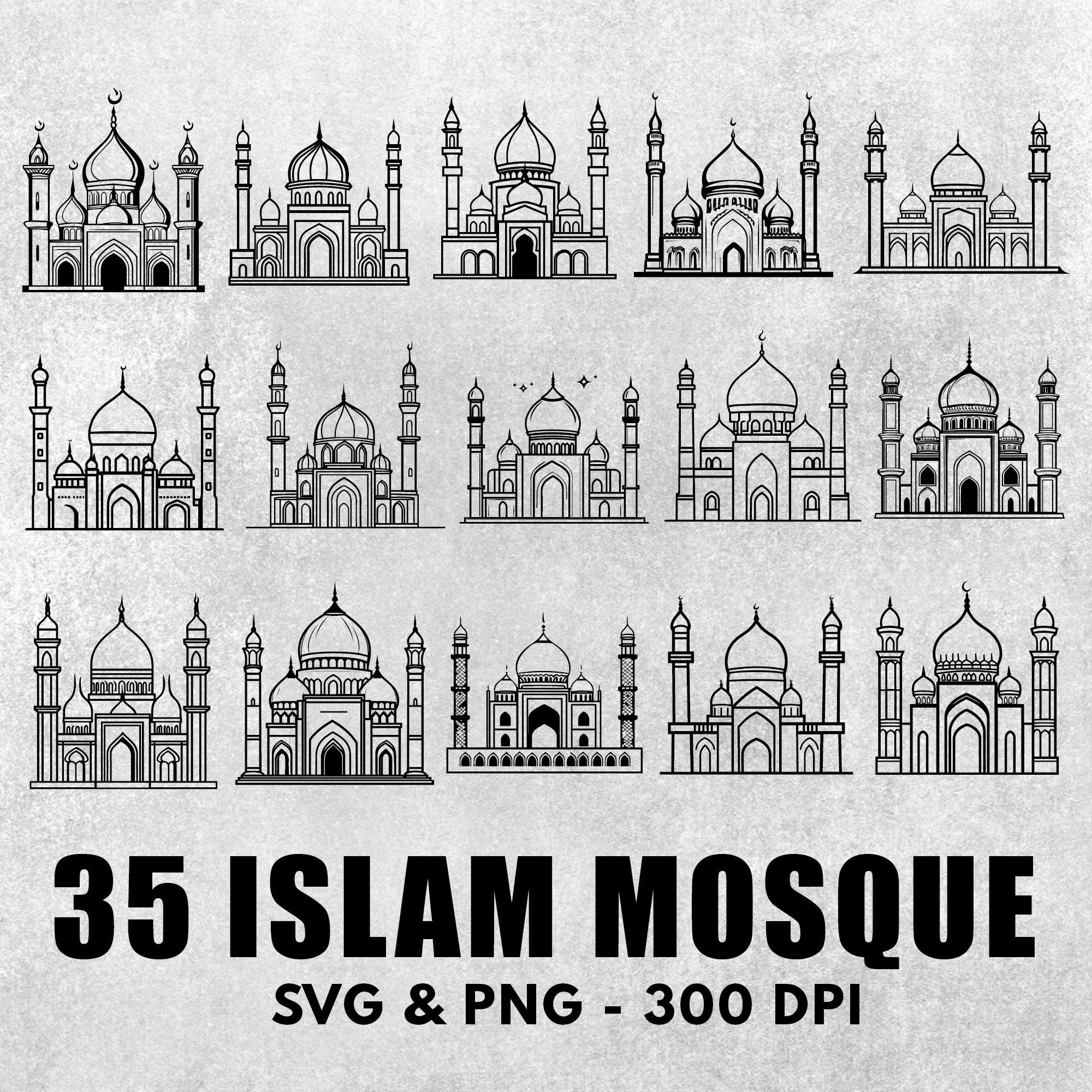 Islam Mosque Svg Bundle, Islam Mosque Silhouette Png, Islam Mosque ...