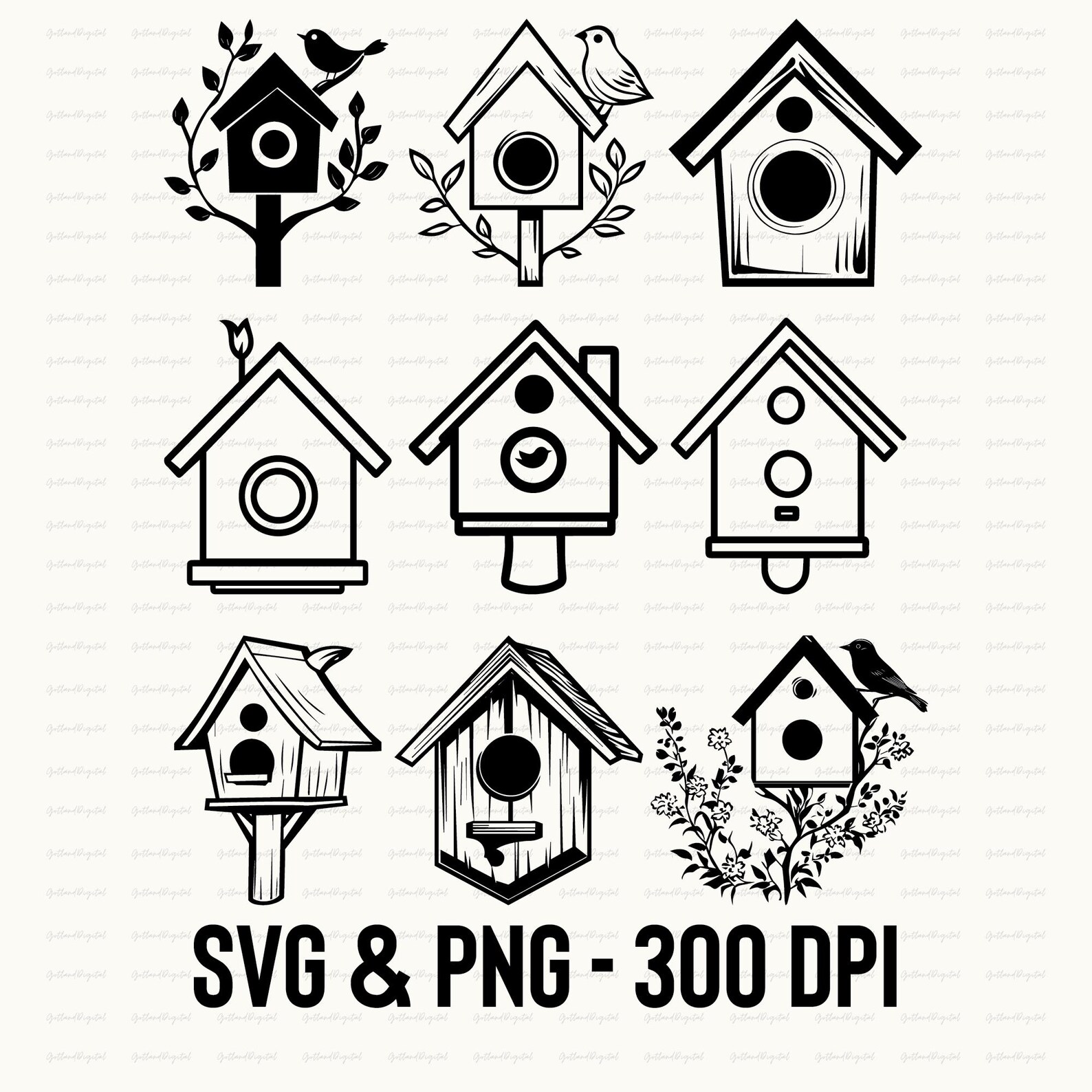 Bird House Svg Bundle, Bird House Silhouette, Bird House Clipart, Bird ...