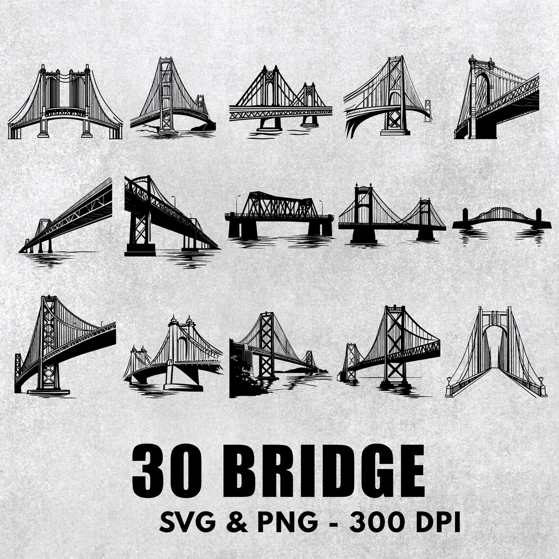 Bridge Svg Bundle, Bridge Silhouette, Bridge Clipart, Bridge Vector ...
