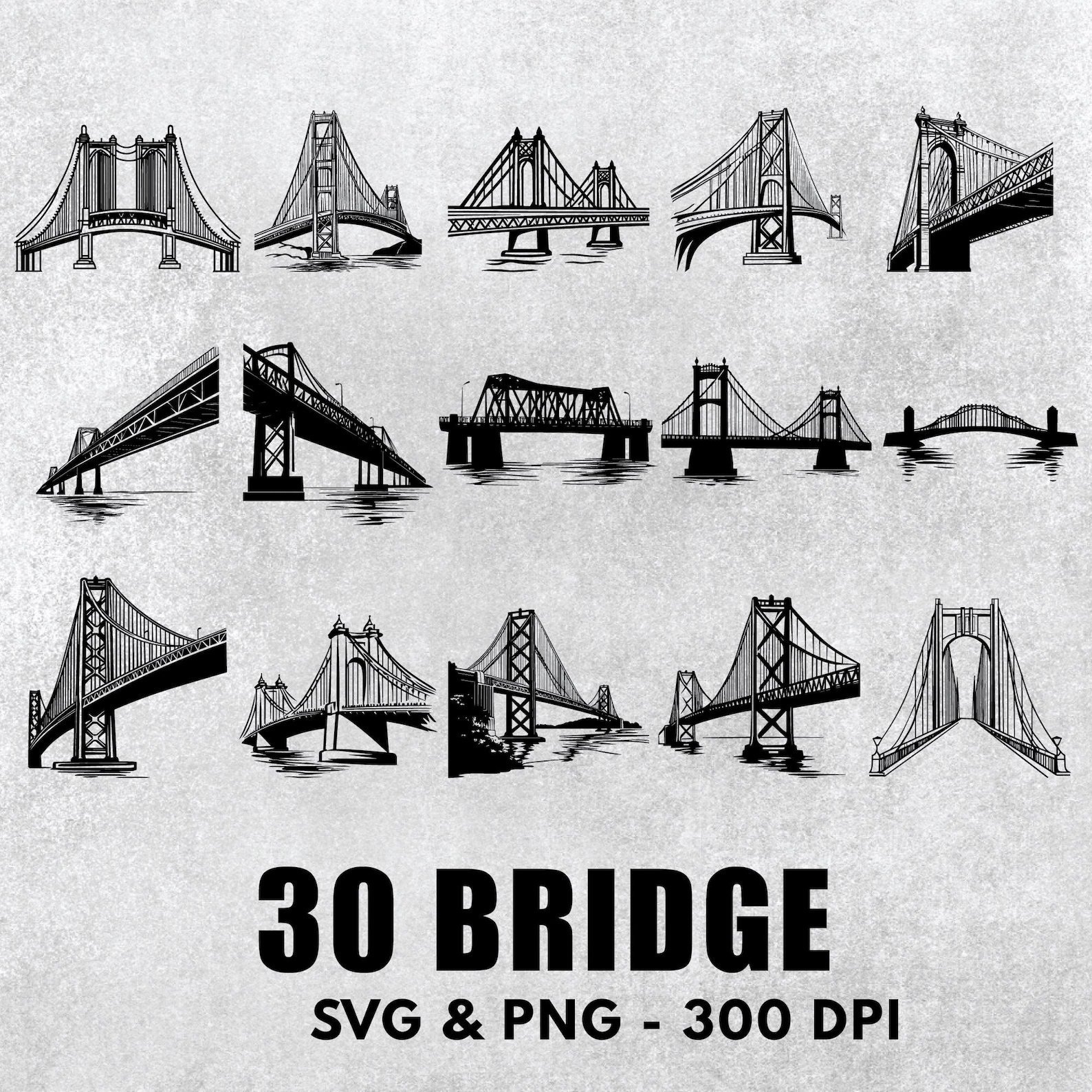 Bridge Svg Bundle, Bridge Silhouette, Bridge Clipart, Bridge Vector ...