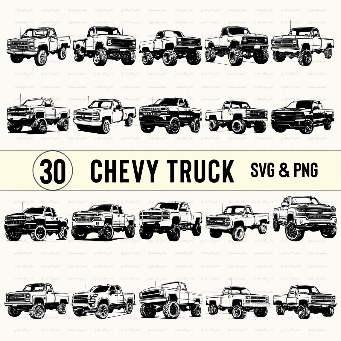 Chevy Truck Svg Bundle, Chevy Truck Silhouette, Chevy Truck Clipart ...