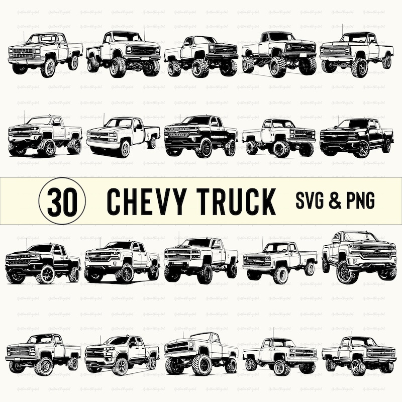Squarebody Chevy Clipart - Etsy