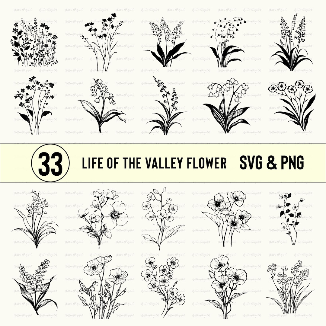 Life of the Valley Flower Svg Png Bundle, Clipart, Valley Flower ...