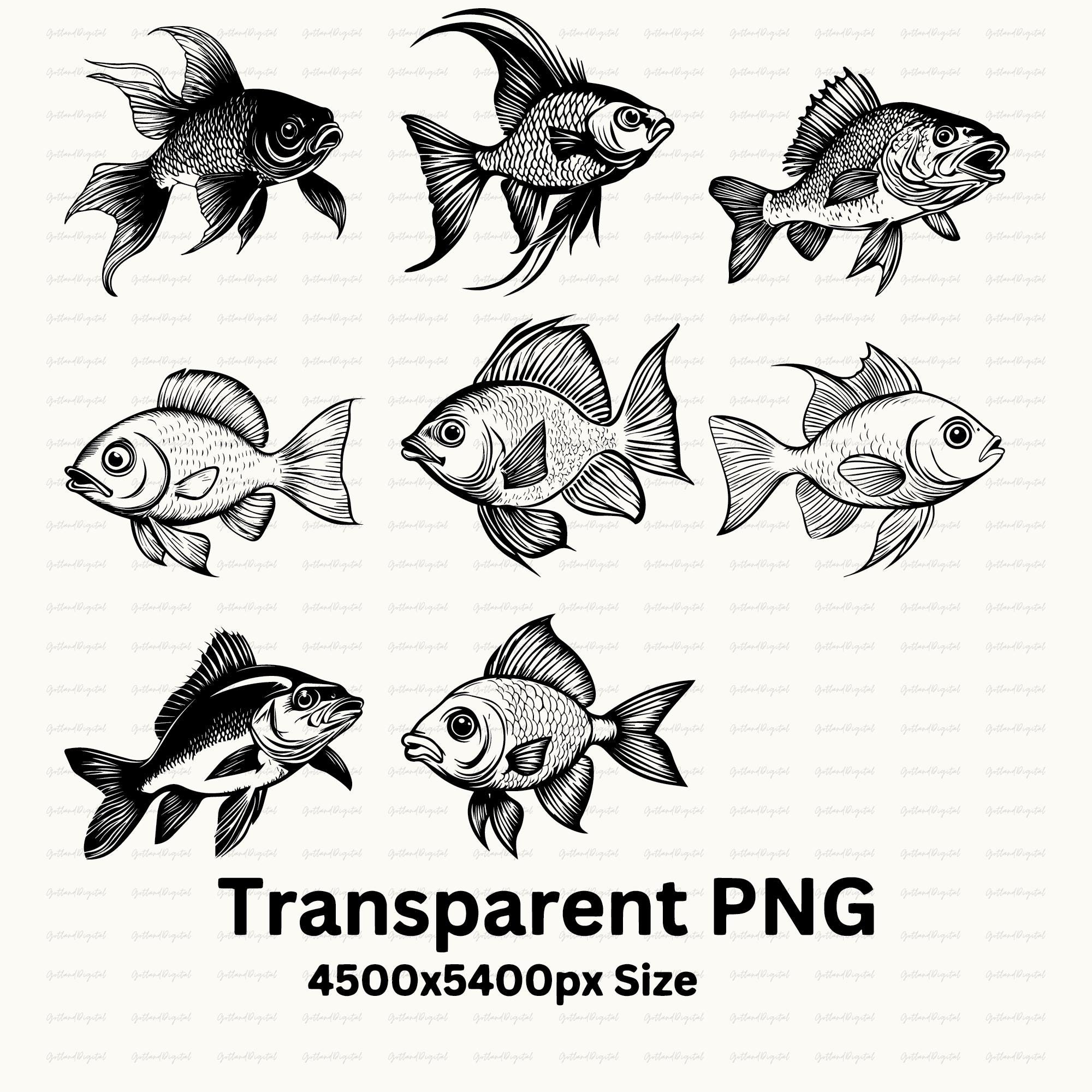 Fish Svg Bundle, Fish Silhouette, Fish Clipart, Fish Vector, Fish Decal ...
