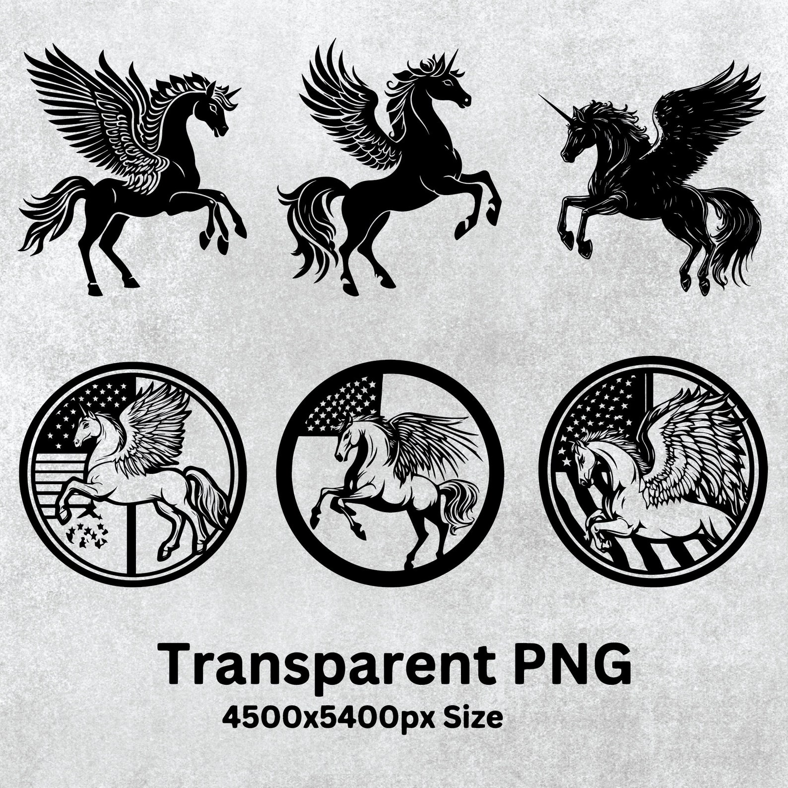 Pegasus Svg Bundle, Pegasus Silhouette, Pegasus Clipart, Pegasus Vector ...