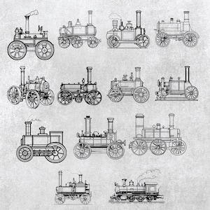 Steam Engine Svg Bundle, Steam Engine Vector Set, Steam Engine Clipart ...