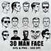 Man Face Svg Bundle, Man Face Silhouette, Man Face Clipart, Man Face ...