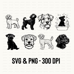 Schnoodle Dog Silhouette Bundle: SVG, PNG, Cricut Cut Files - Etsy