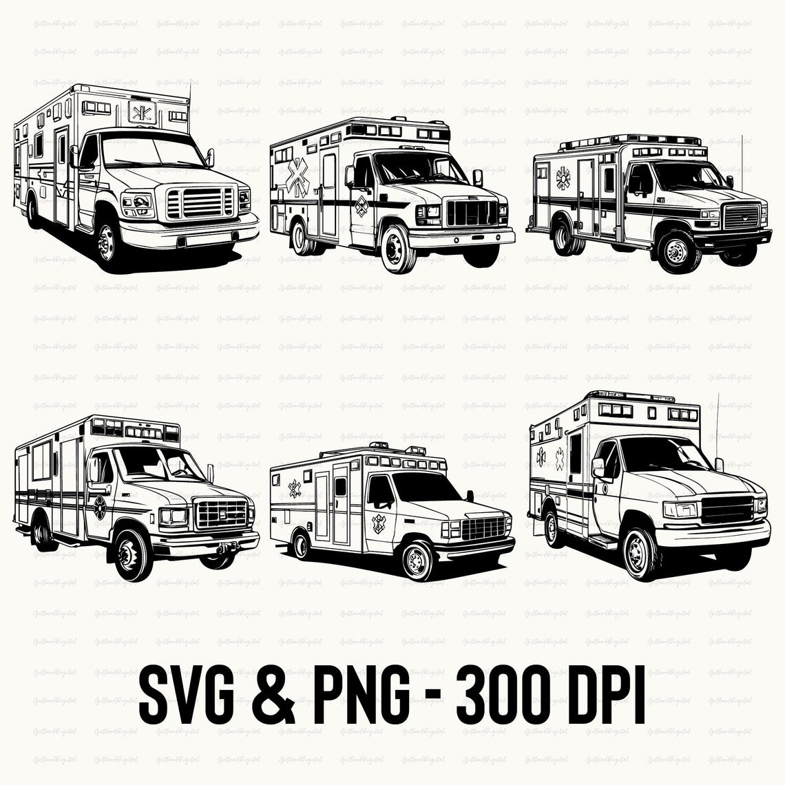 Ambulance Silhouette Vector Bundle: Clipart, Decal, Icon (SVG, PNG) - Etsy