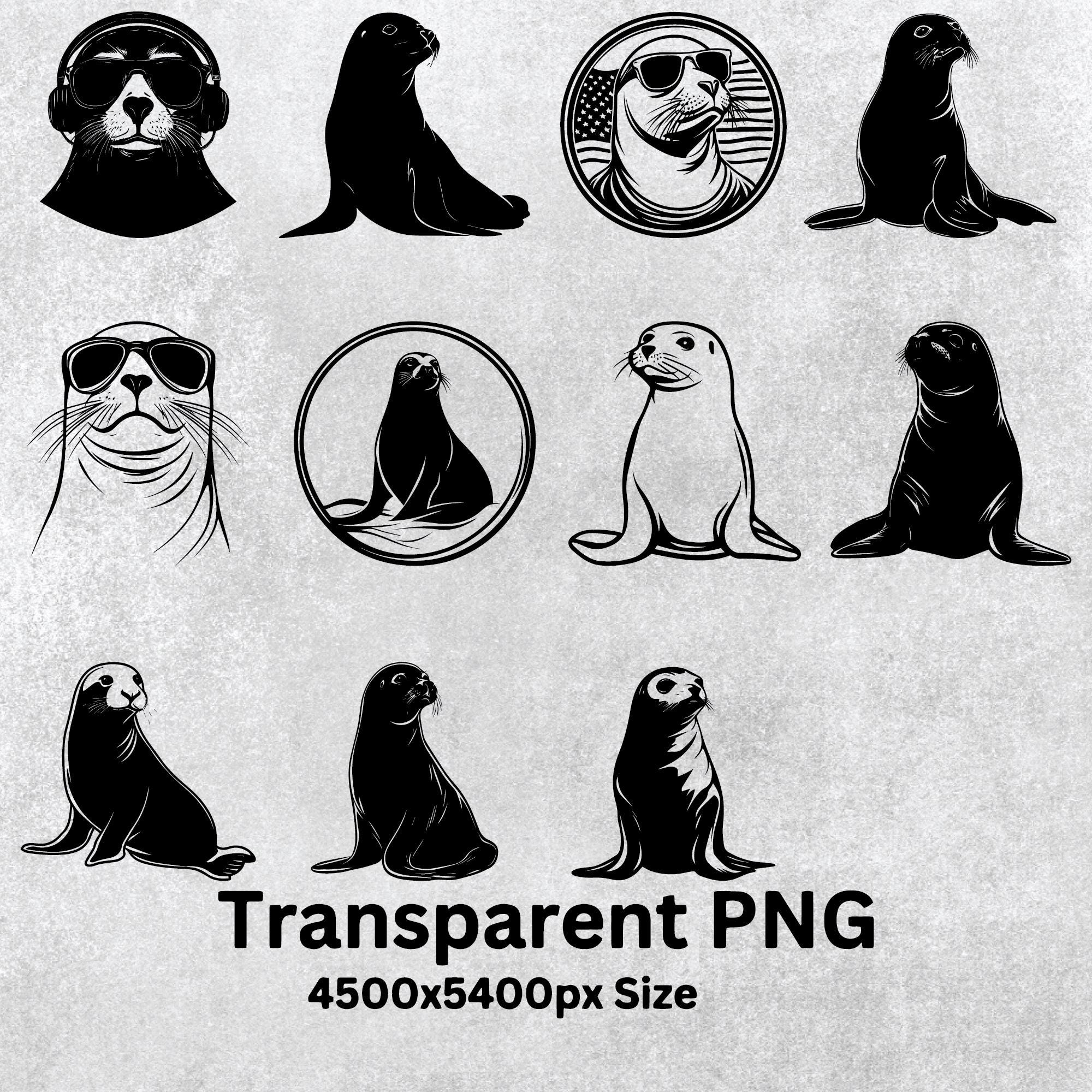Seal Svg Png, Seal Clipart, Seal Silhouette, Seal Decal, Seal Vector ...