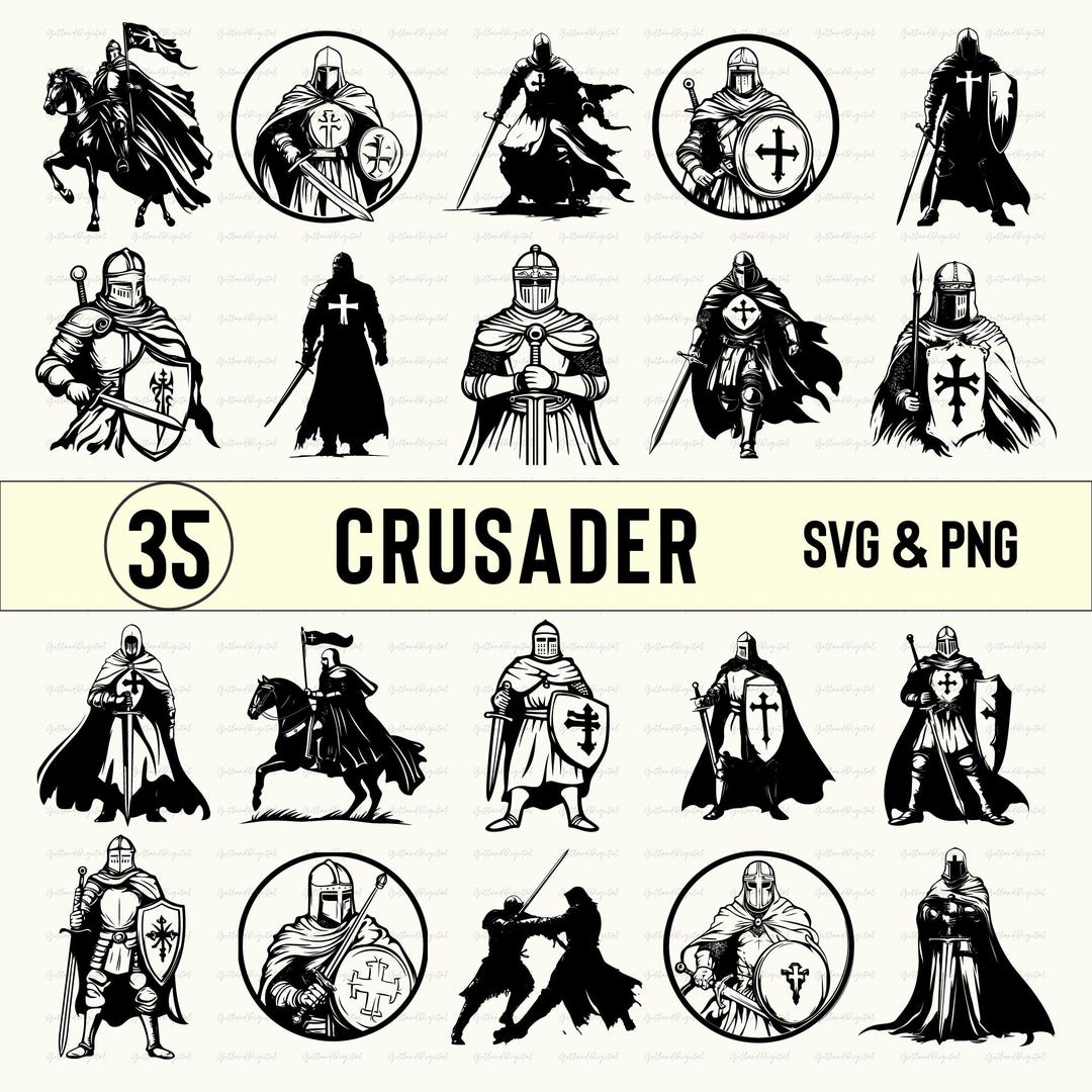 Crusader Svg Png, Crusader Clipart, Crusader Silhouette, Crusader ...