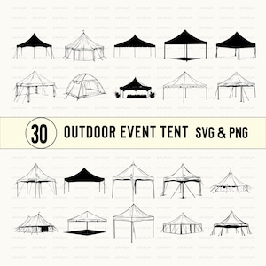 Outdoor Event Tent Silhouette Bundle: SVG, PNG, Clipart - Etsy