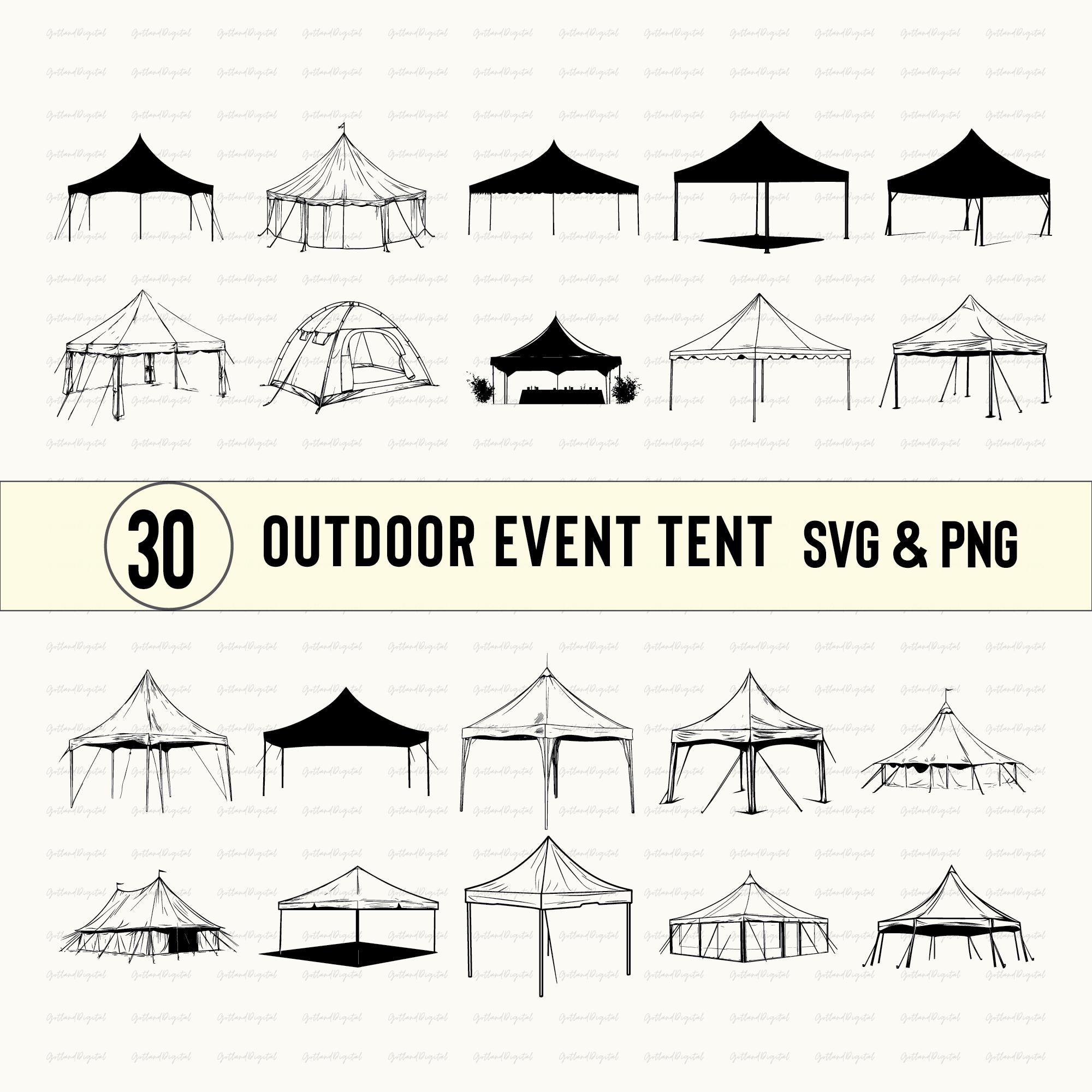 Outdoor Event Tent Silhouette Bundle Svg, Outdoor Event Tent Svg Vector ...