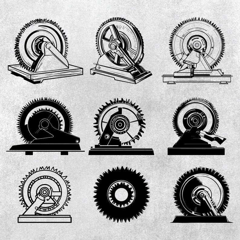 Circular Saw SVG PNG Bundle: Clipart Silhouette Vector (digital ...