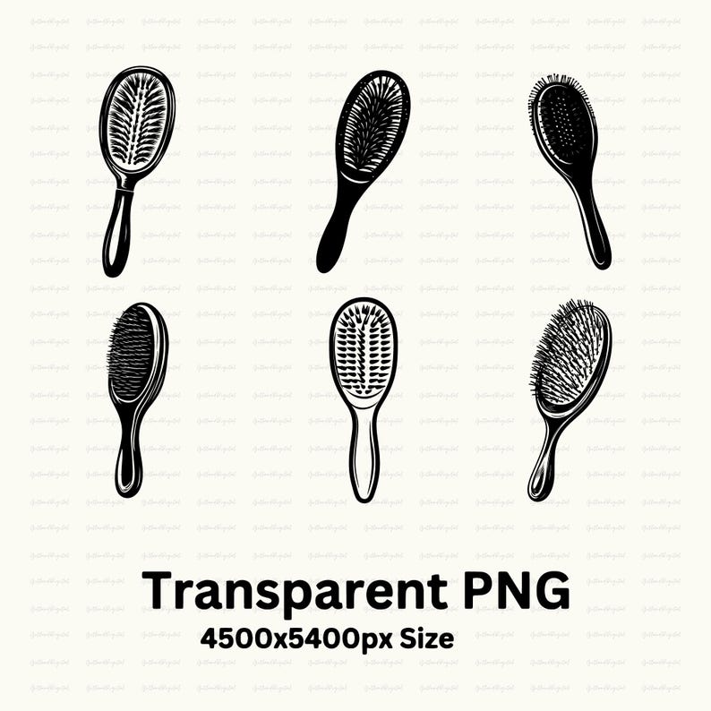 Hair Brush Clipart: Silhouette Vector Cut Files (SVG, PNG) - Etsy