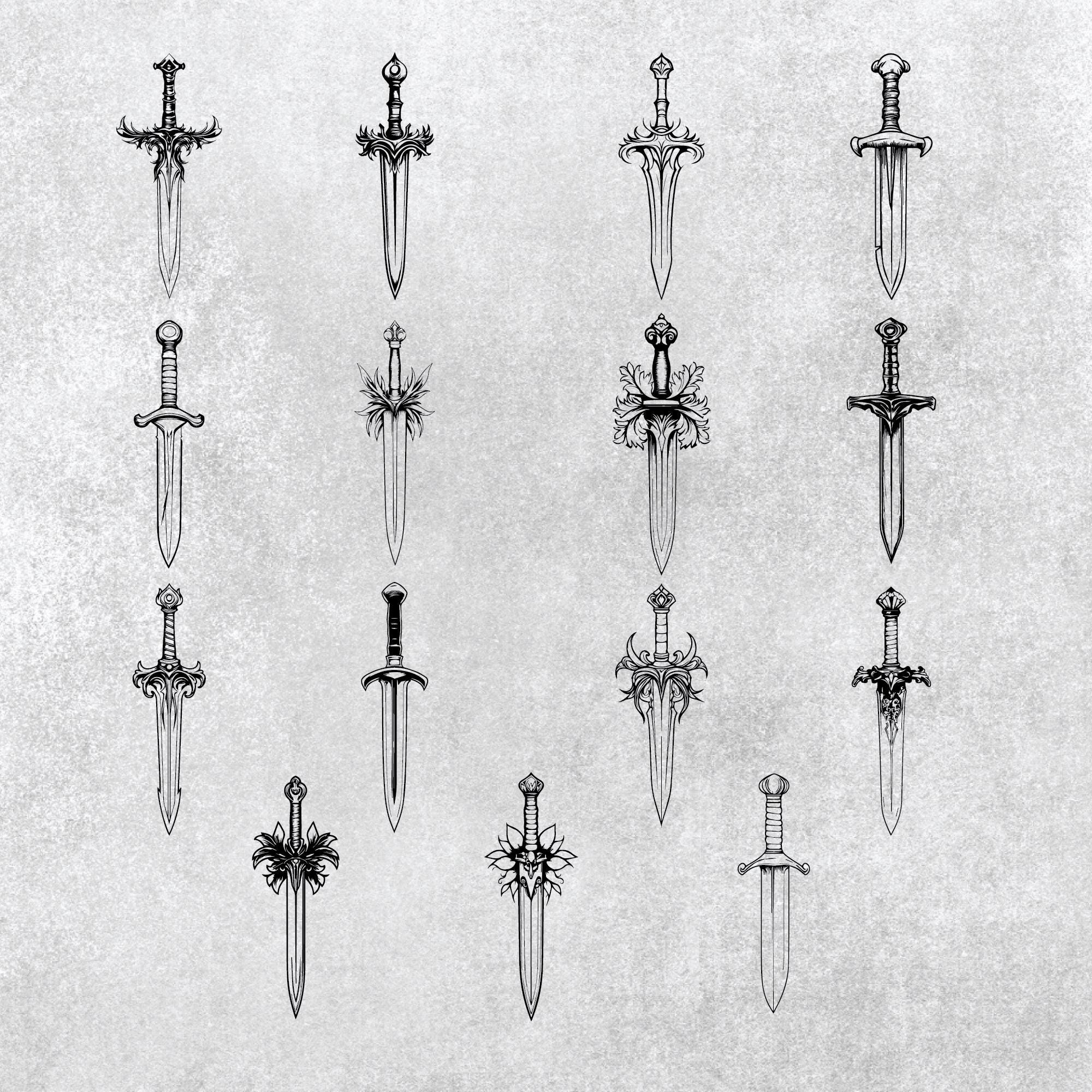 Dagger Svg Bundle, Dagger Svg Vector Set, Dagger Clipart Png, Dagger ...