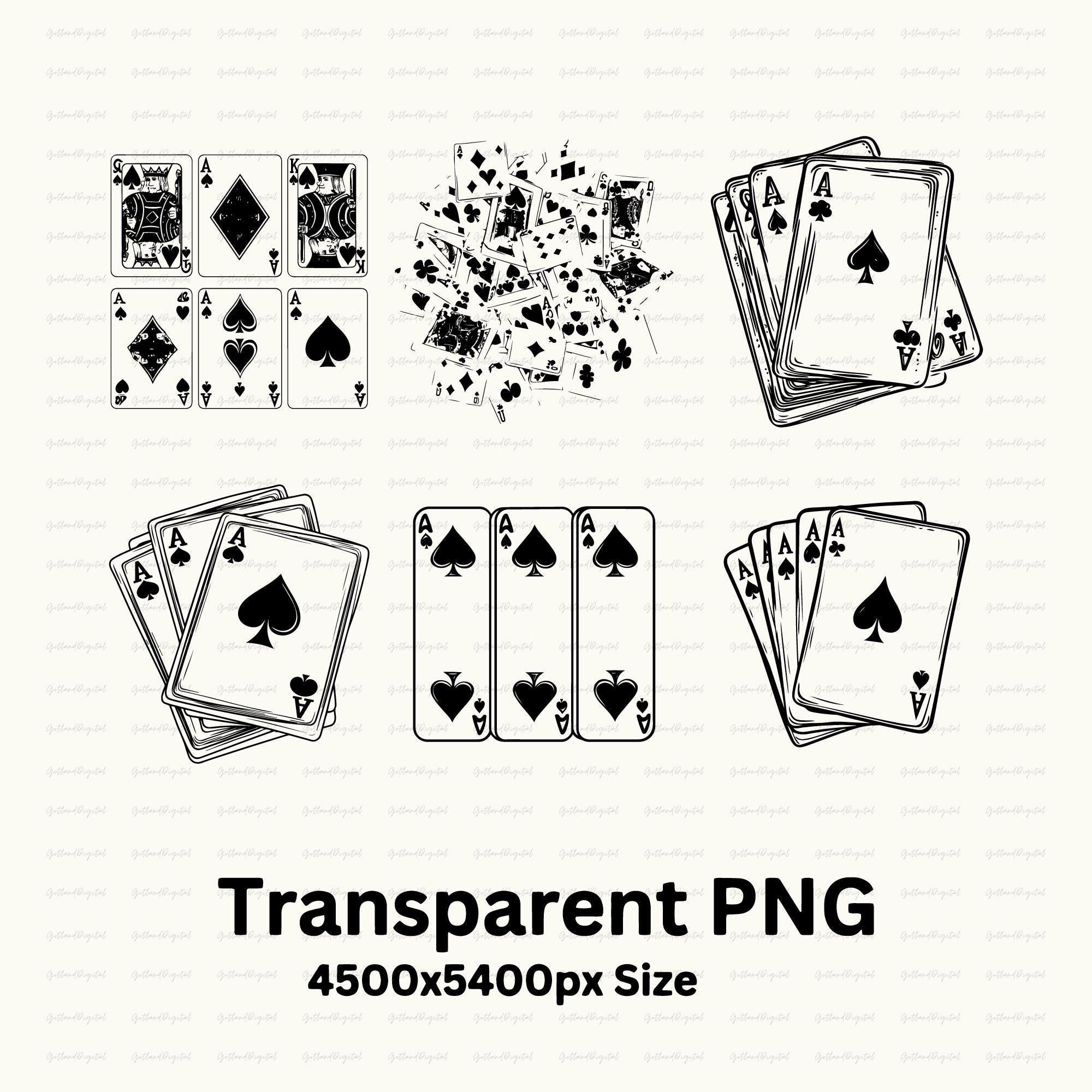 Playing Cards SVG PNG Clipart: Vector Cut Files - Etsy