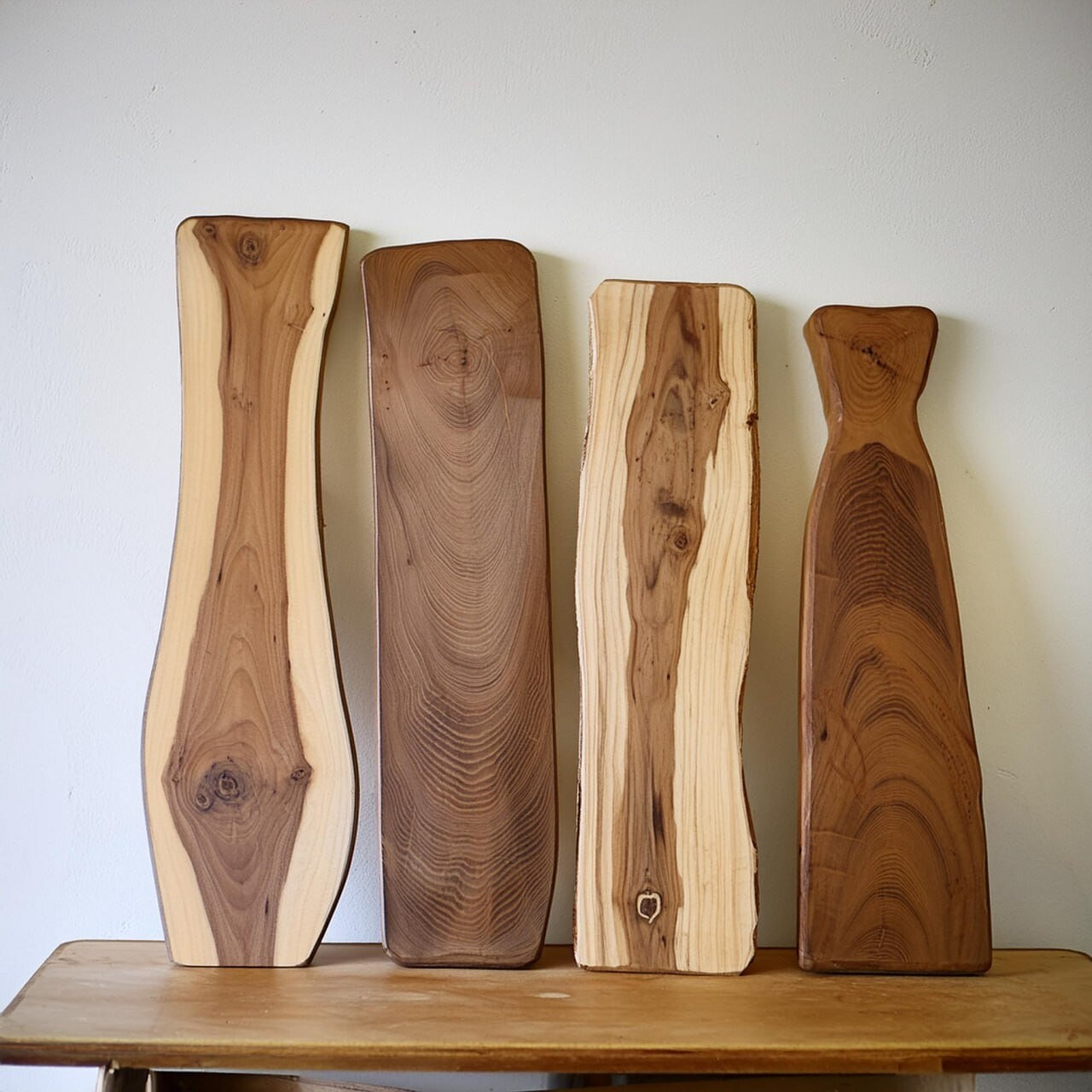 Floating Square Shelf for Bathroom, Natural Wood Shelf, Live Edge, Home ...