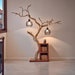 Tree Branch Bookshelf Decor With Hanging Lamps, Rustic Bookcase, Branch ...