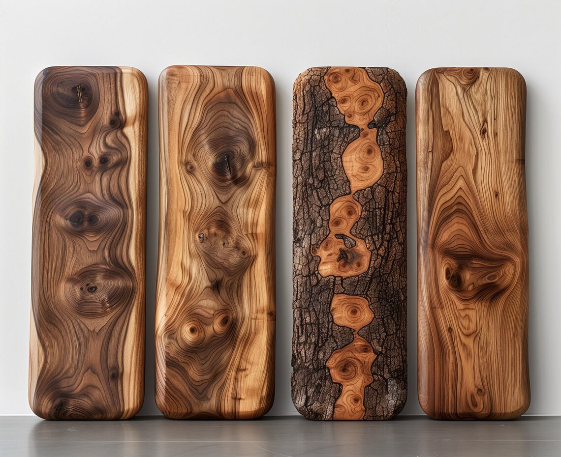 Floating Square Shelf for Bathroom, Natural Wood Shelf, Live Edge, Home ...