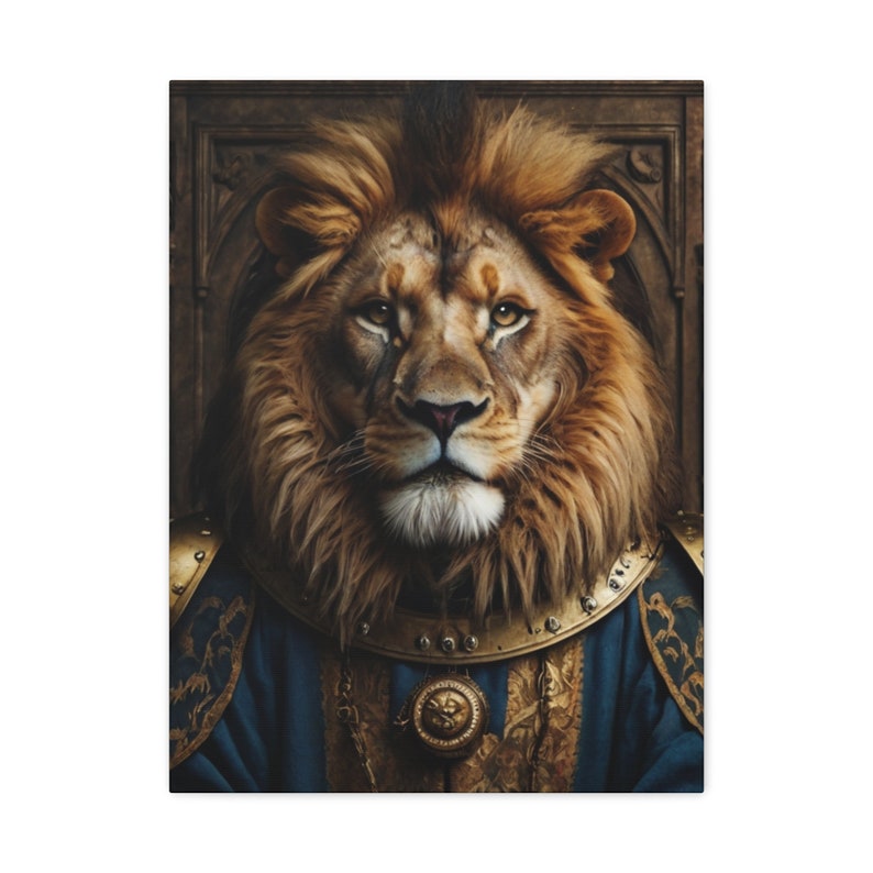 Medieval Throned Lion Portrait Wall Art Home Wall Decor - Etsy