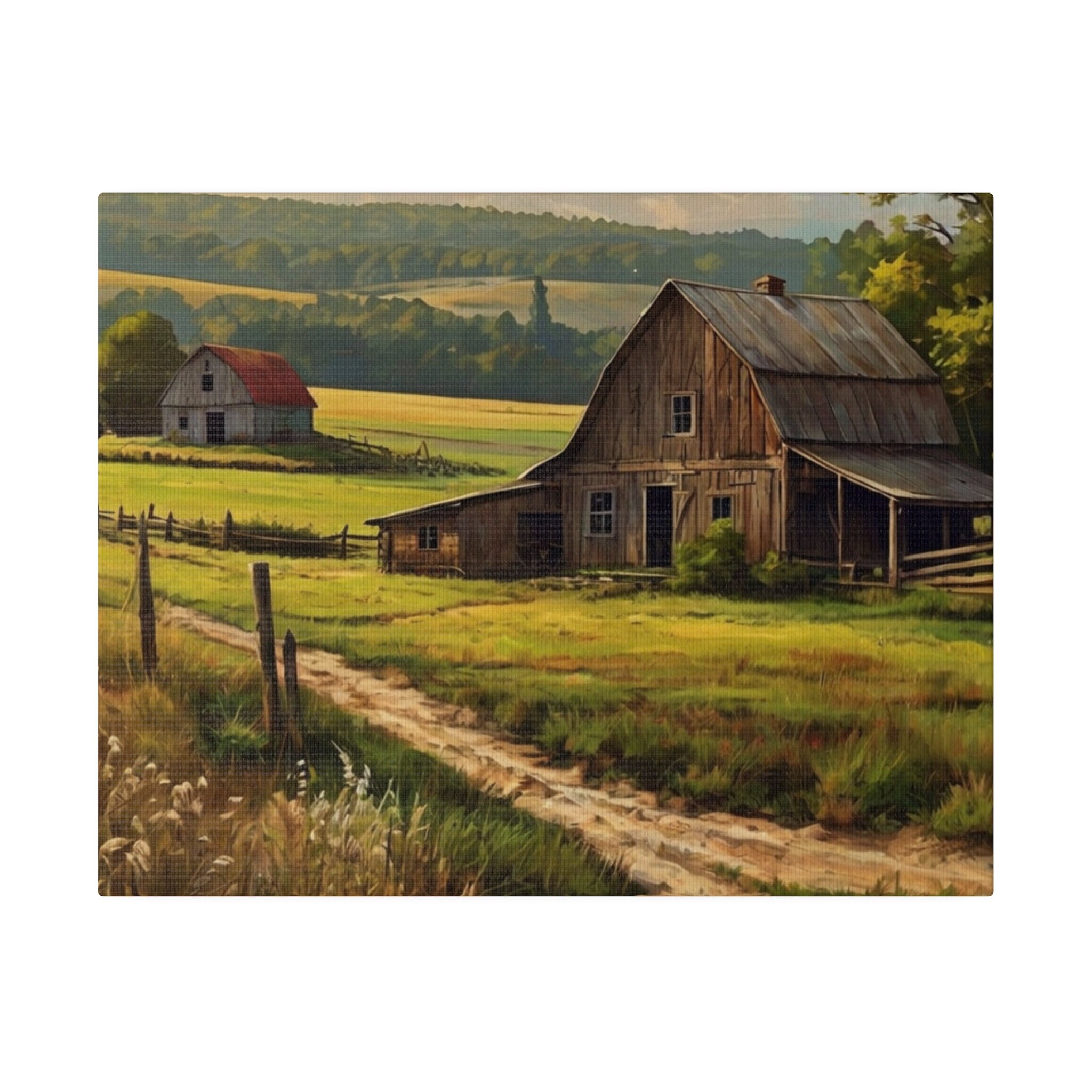 Serene Farmhouse on the Prairie Painting Peaceful Home Decor Wall Art ...