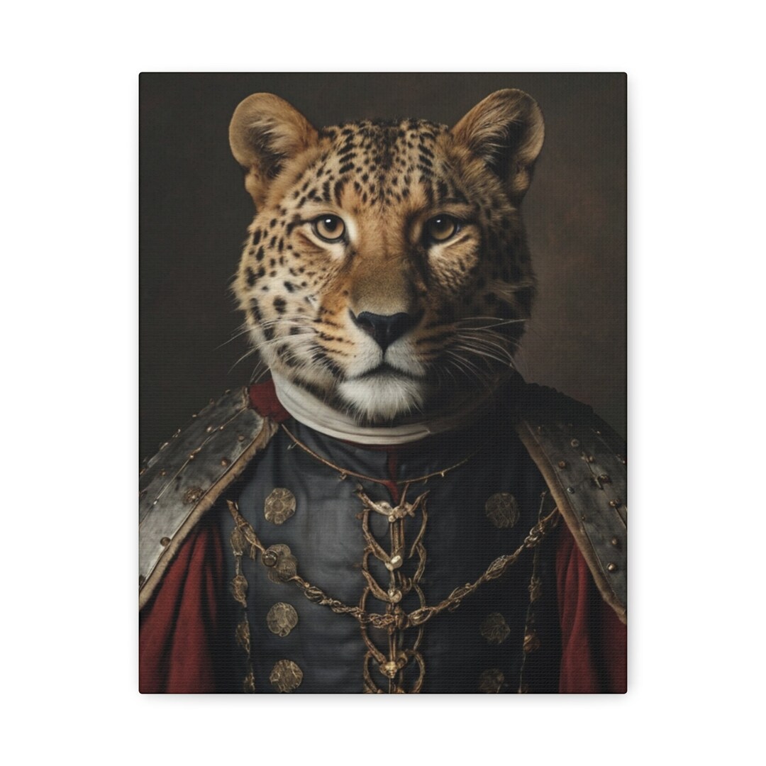 Medieval Knight Leopard Portrait | Wall Art | Decor Pictures - Etsy