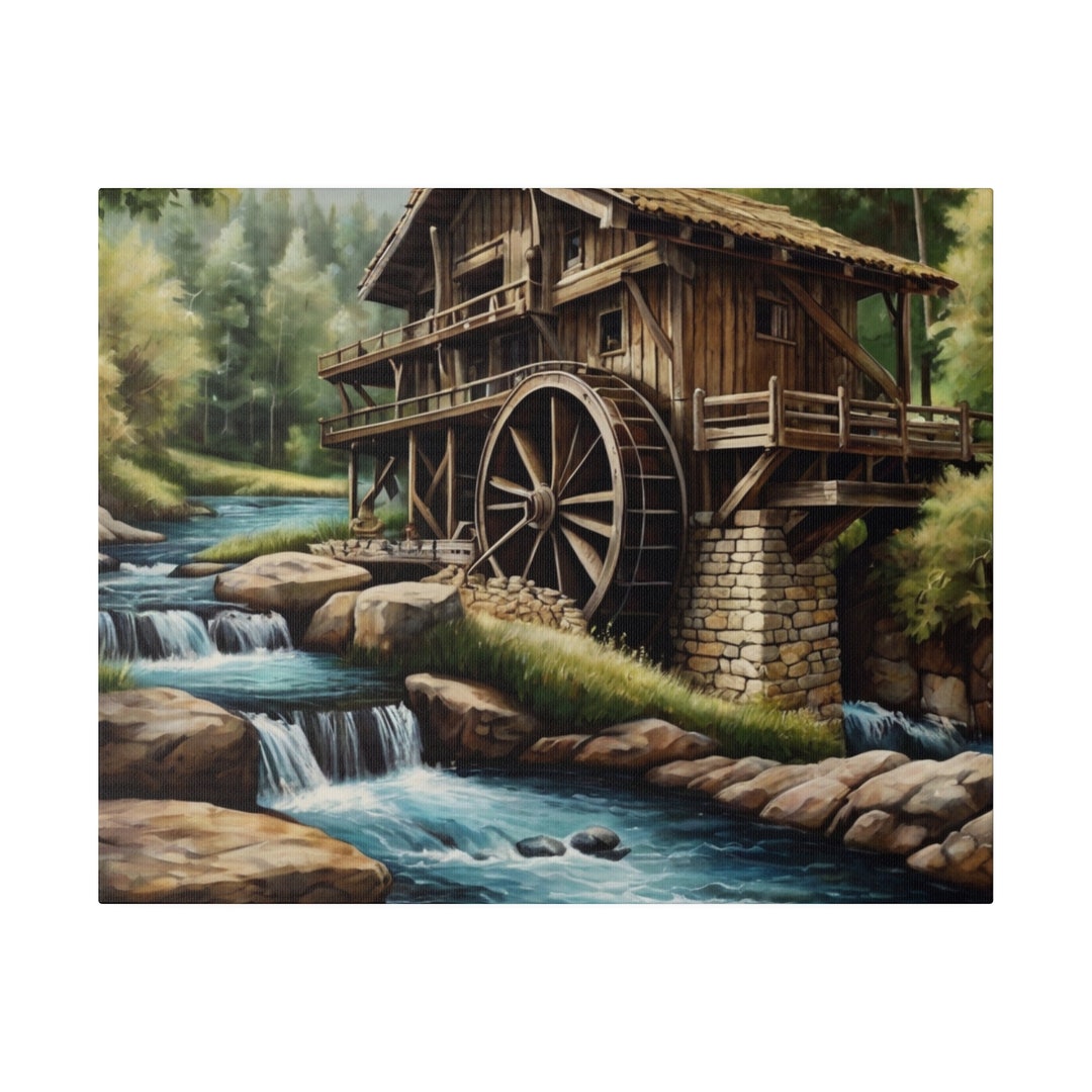 Idyllic Waterwheel: Art for Classic Interiors - Etsy