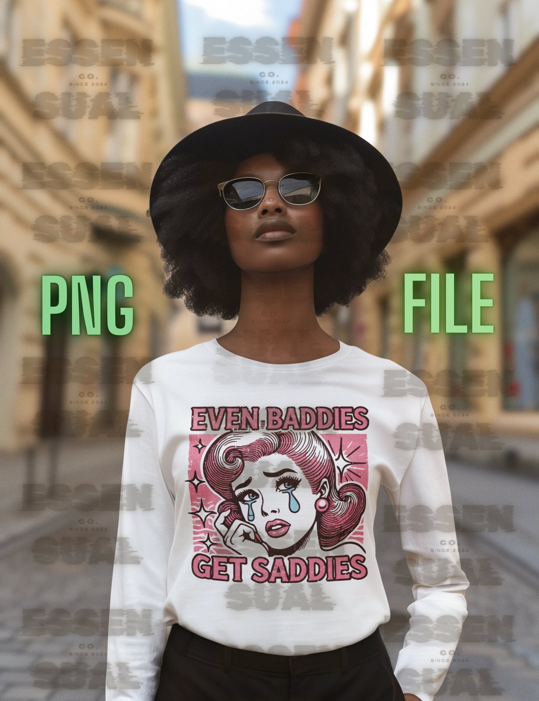 Even Baddies Get Saddies PNG Relatable Crying Girl Graphic High-quality ...