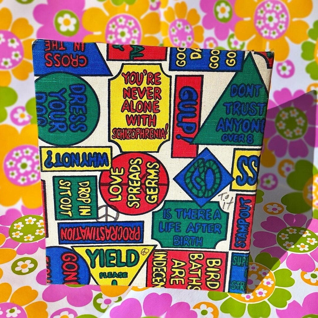 60’s/70’s Counterculture Fabric Covered Binder Hippie Hot Dogs Dill ...