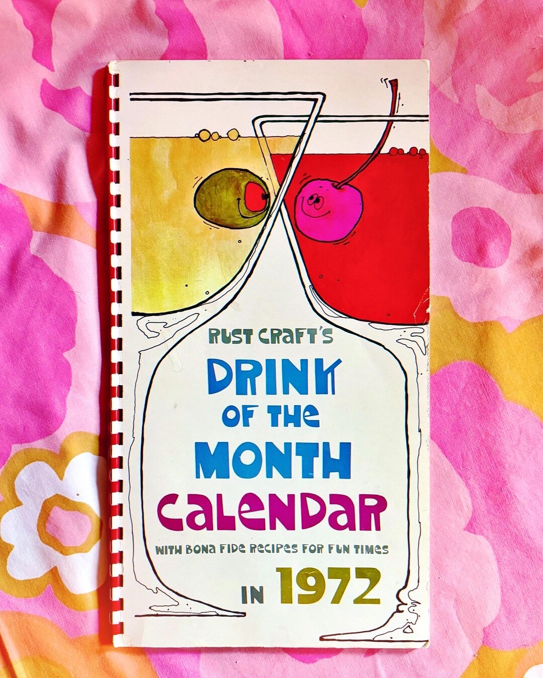 1972 Drink of the Month Calendar Psychedelic Illustrations Groovy ...