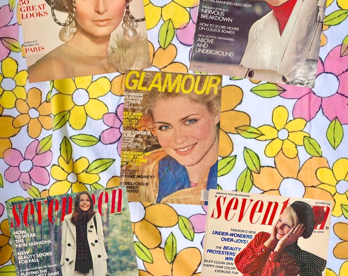 Vintage 60’s 70’s Fashion Magazines Seventeen Magazine Vogue Glamour ...